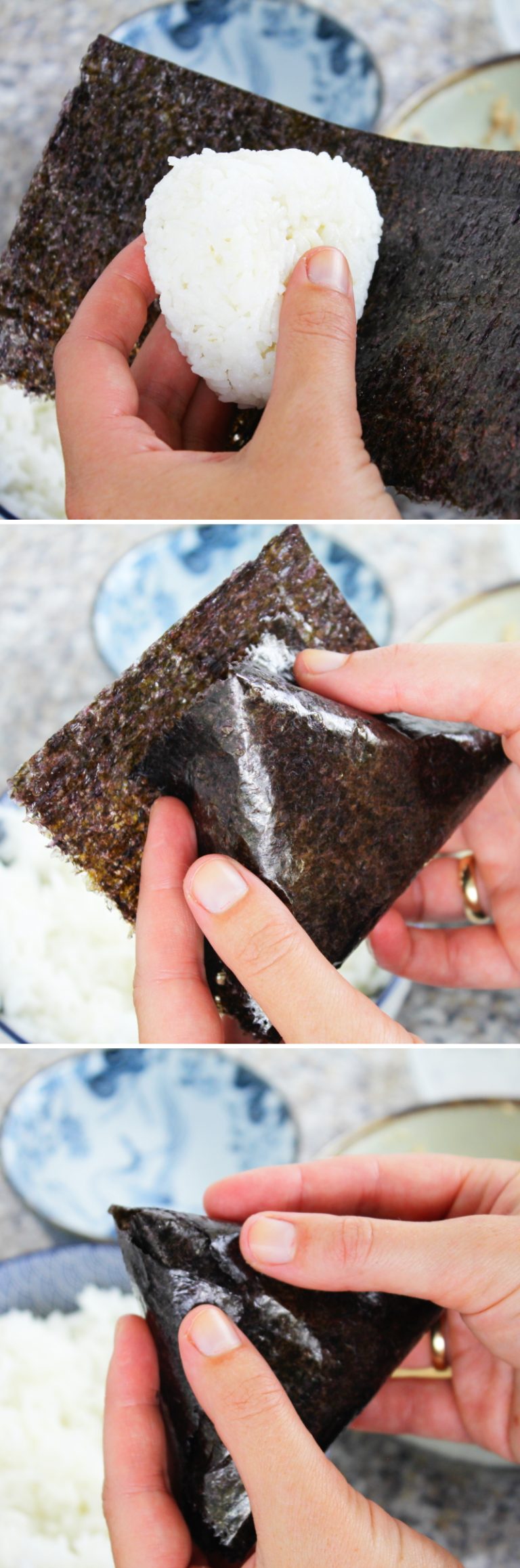 Onigiri mit pikanter Thunfisch-Mayonnaise-Füllung » REZEPT