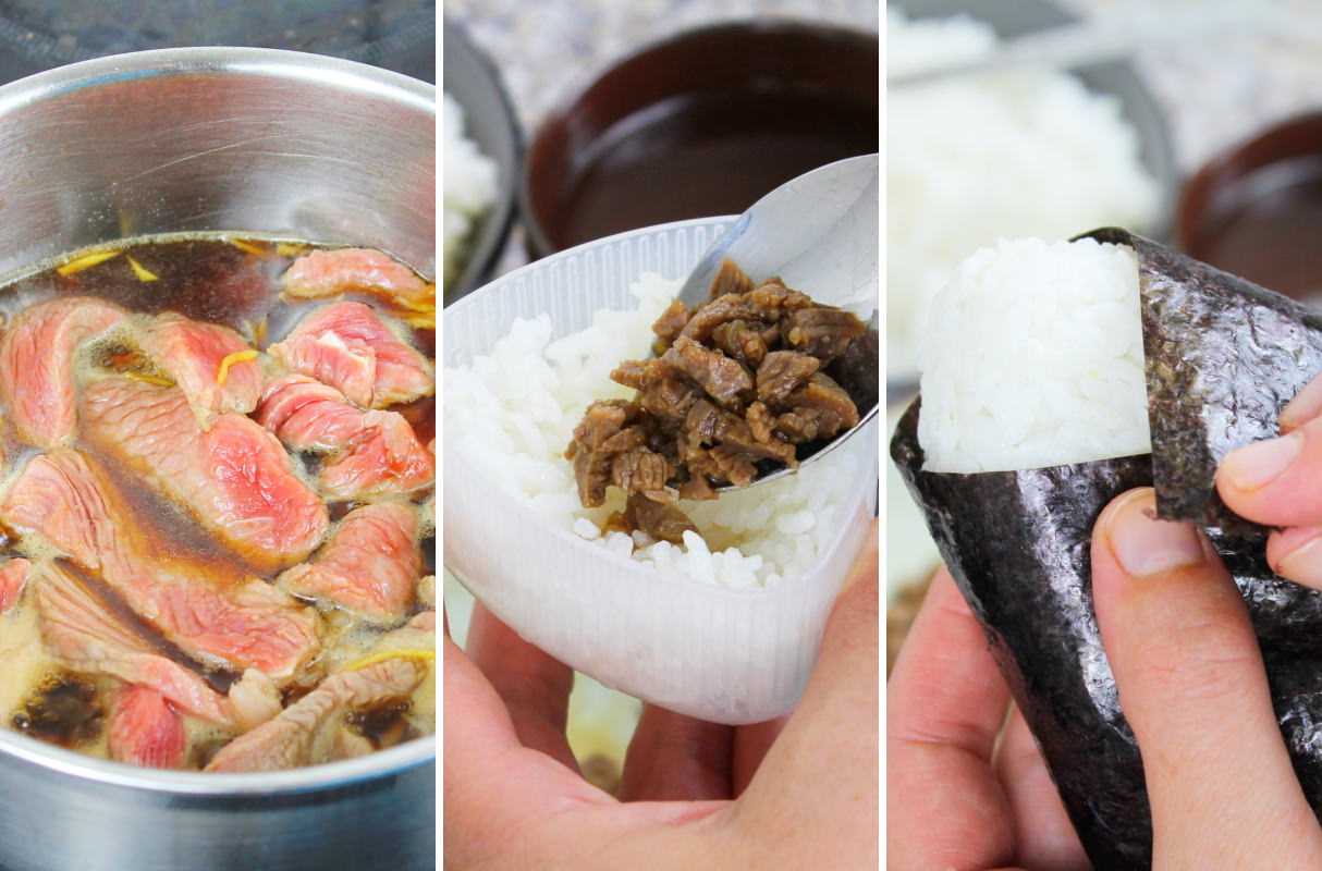 Shigureni Onigiri mit Rindersteak & Ingwer » REZEPT • 1mal1japan
