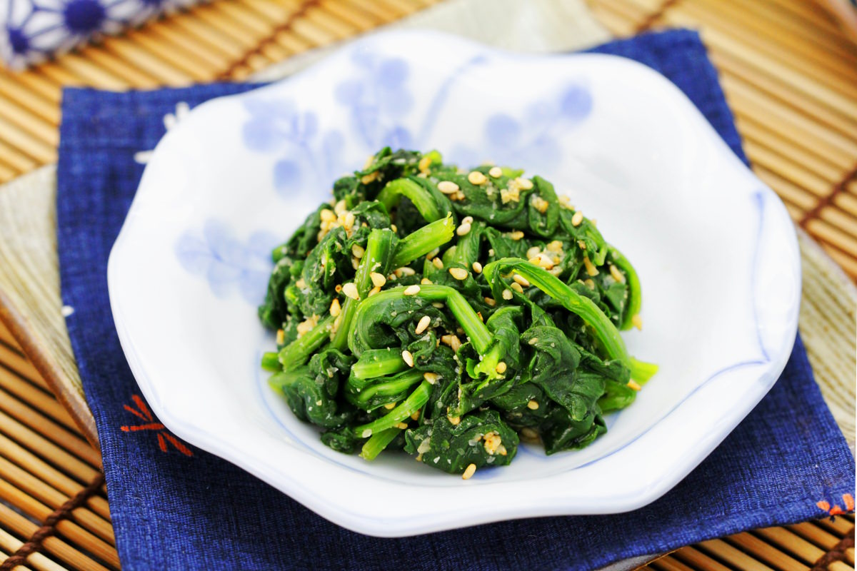 Japanischer Spinat Salat » REZEPT für Horenso no Gomaae